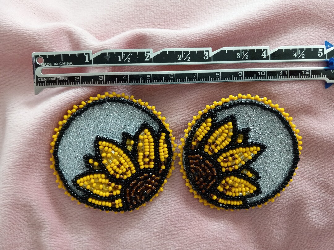 Big Bloomer Sunflowers, With Soft Brown Leather Backing. Indigenous ...