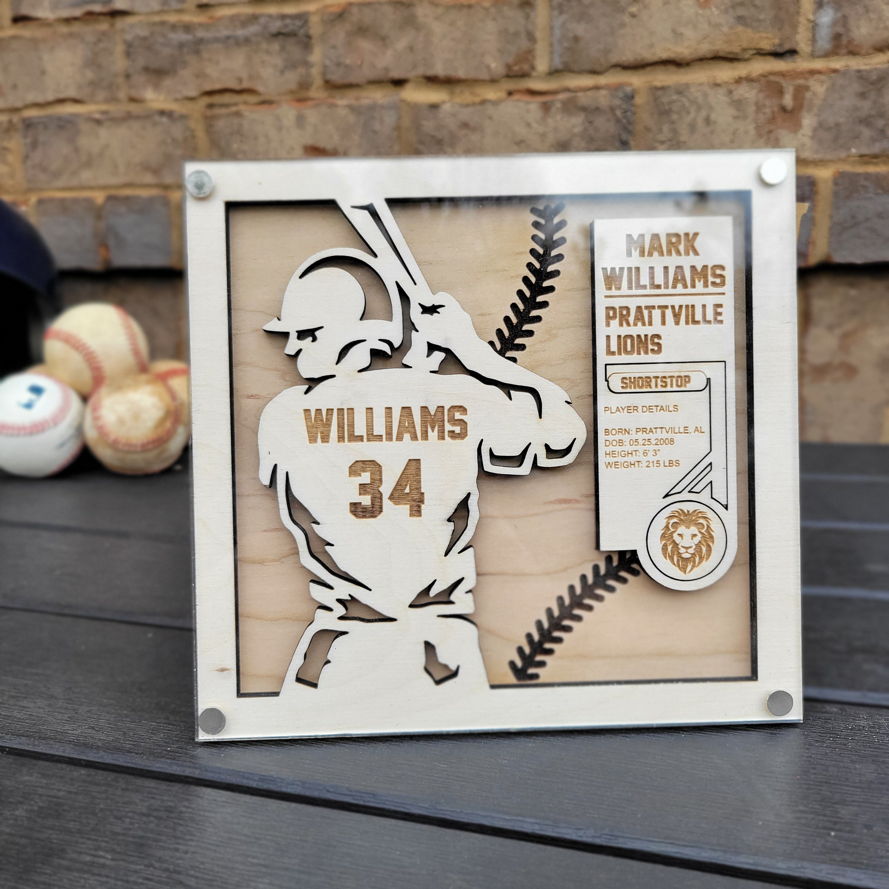 Personalized Softball Sign, 3D Softball Sign, Softball Player Gift ...