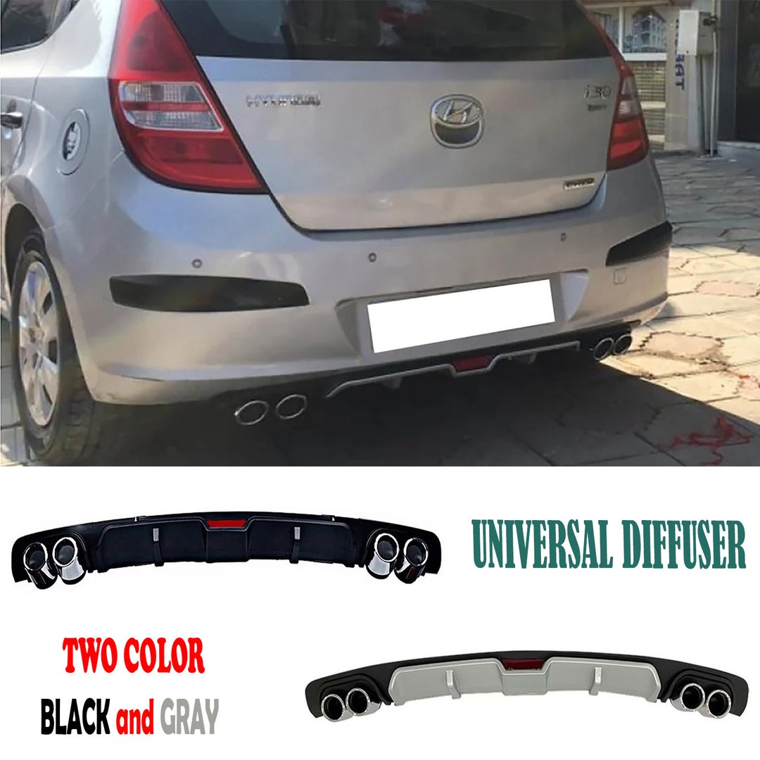For Hyundai I30 Rear Diffuser Black or Gray Chrome Exhaust Rear Bumper ...