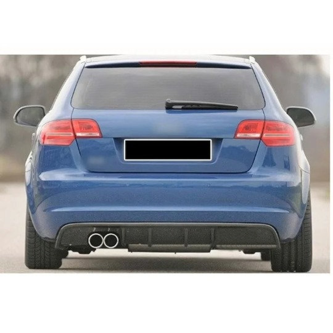 For Audi A3 8P FL 4 Door Rear Bumper Diffuser Gloss Black Rear Bumper ...