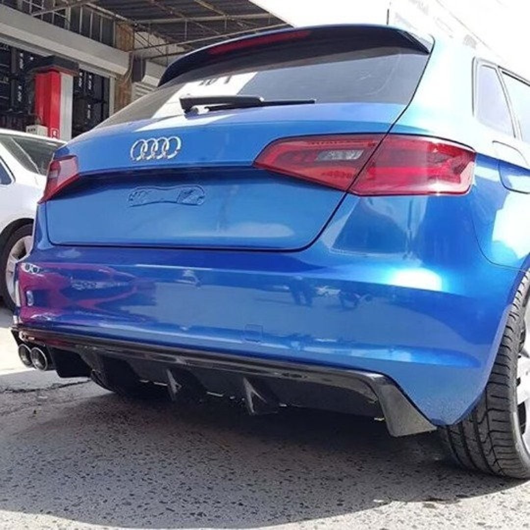 For Audi A3 8V Rear Bumper Diffuser Gloss Black Rear Bumper Trunk ...