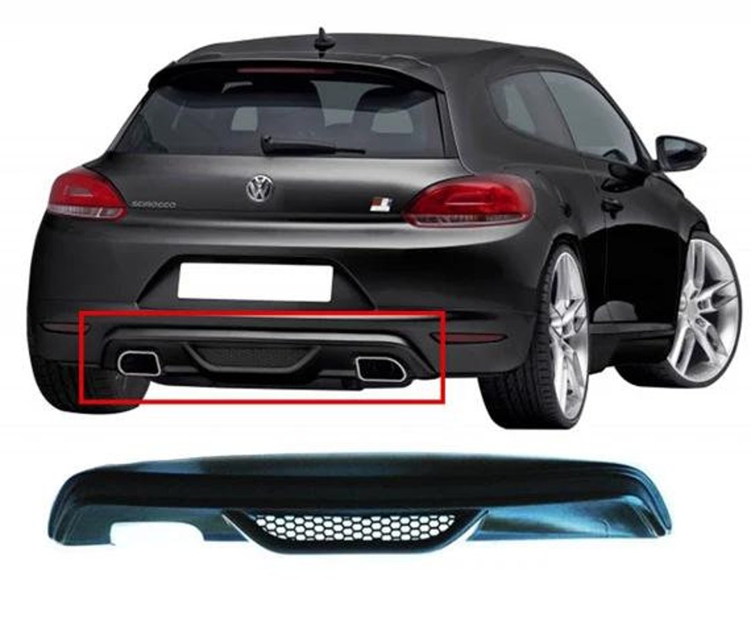For Vw Scirocco Mk3 Rear Bumper Diffuser Gloss Black Rear Bumper Trunk ...