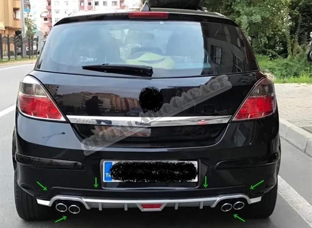 For Opel Astra H Rear Diffuser Black or Gray Chrome Exhaust Rear Bumper ...