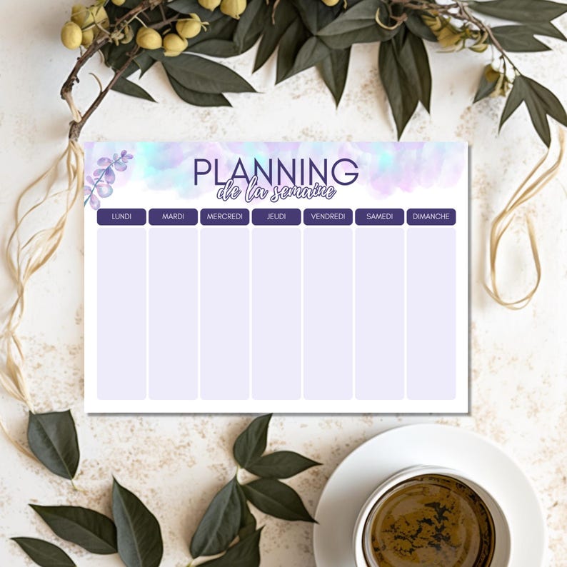 Printable Weekly Planner - Pastel Watercolor Weekly Organizer - A4, A3 ...