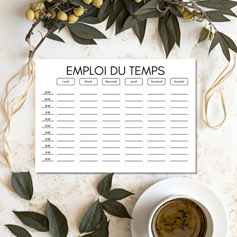 Timetable - Minimalist Design - Printable PDF and Editable Canva Link ...