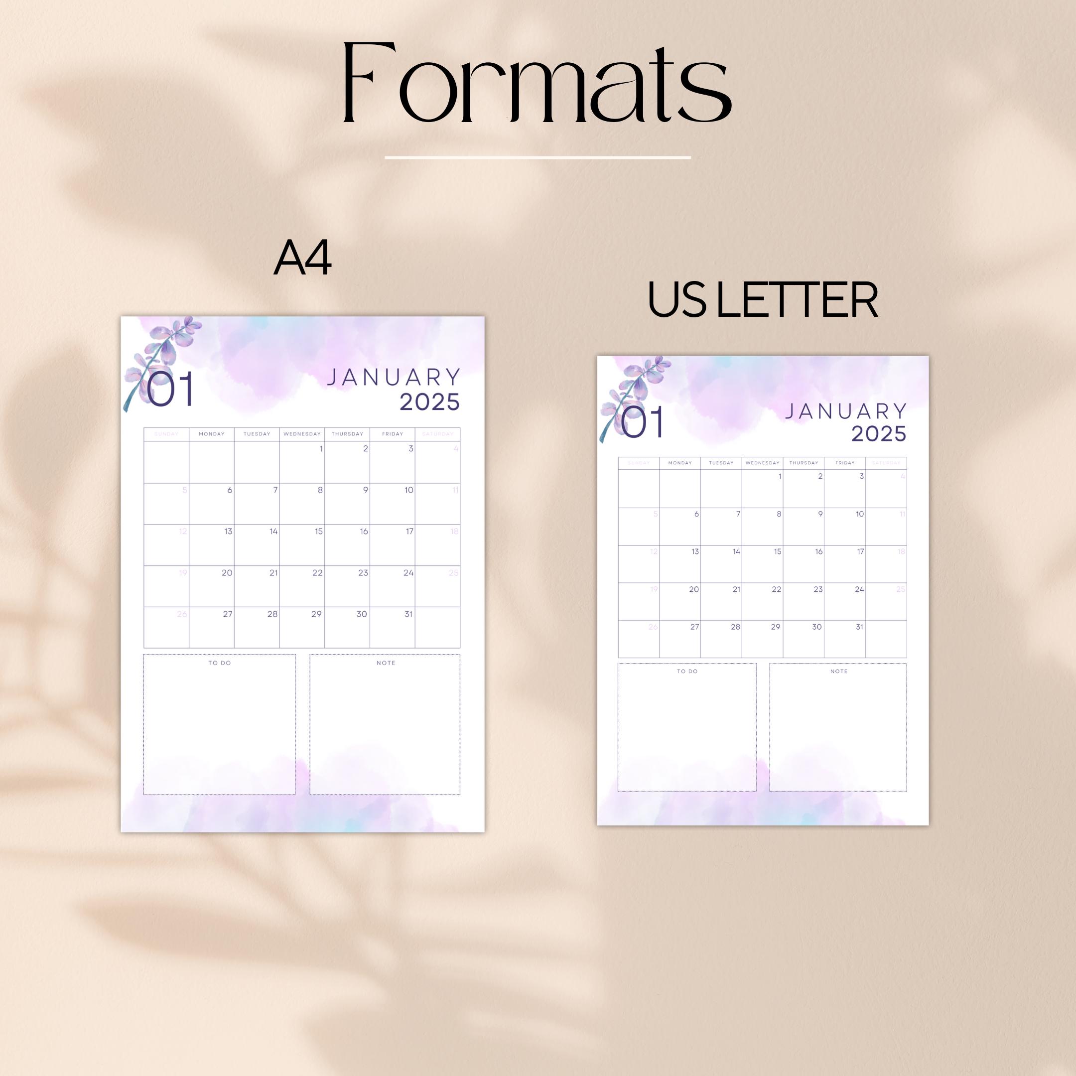 2025 Calendars Bundle - Printable Planners and Calendars Set - Pastel ...