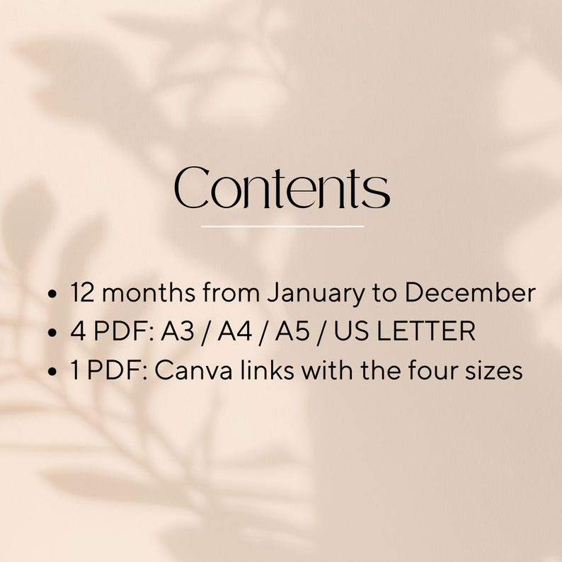 2025 Calendar - Minimalist Design - PDF Printable and Link Canva ...