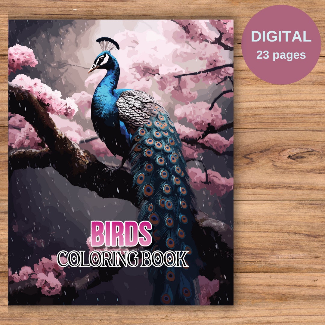 Birds Coloring Pages for Adults - 23 Pages - Digital Product - A4 Size ...