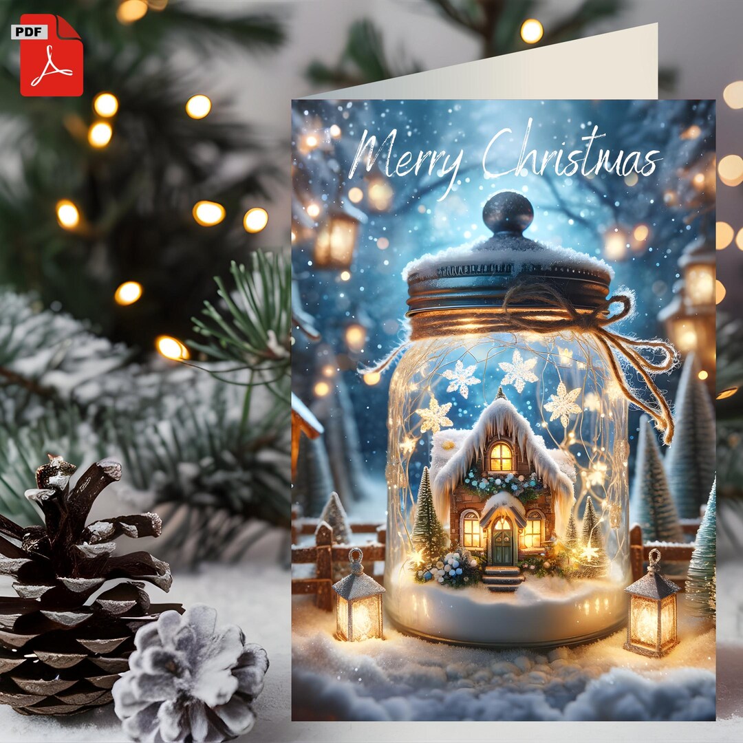 Christmas Card With Text - Folding Card + Simple Double-sided Version ...