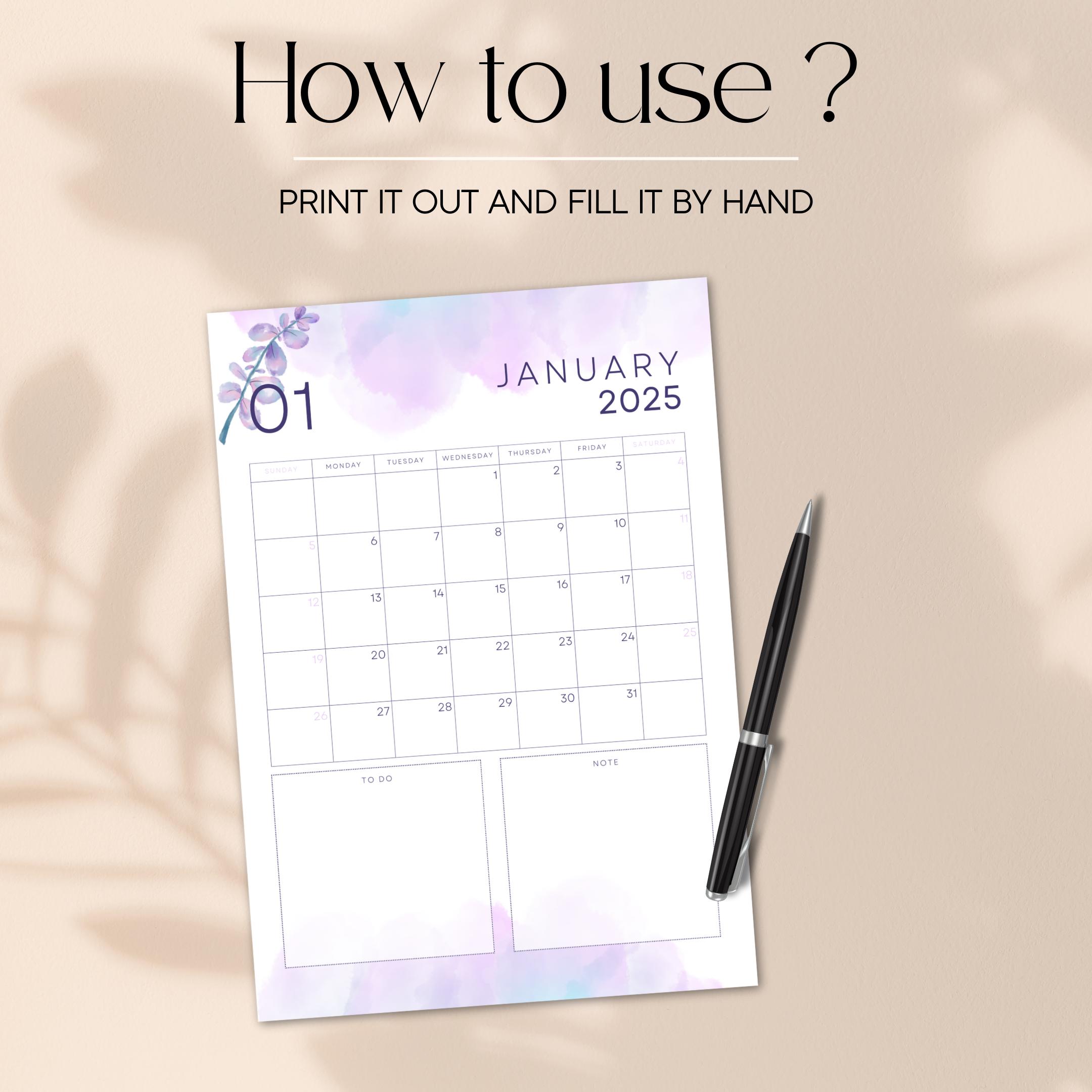 2025 Calendars Bundle - Printable Planners and Calendars Set - Pastel ...