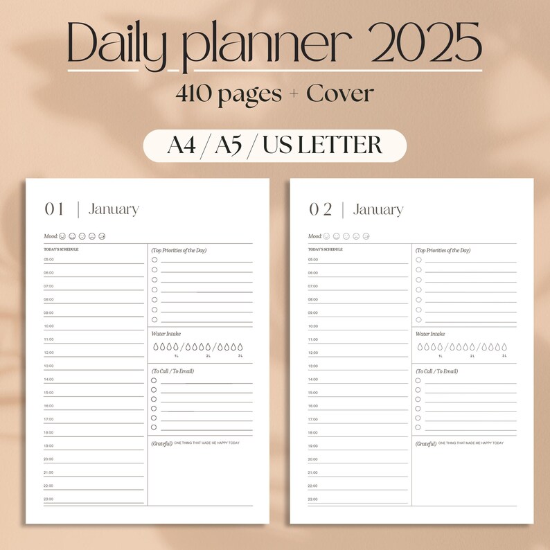 2025 Daily Planner January to December 2025 | PDF Files | 412 Pages ...