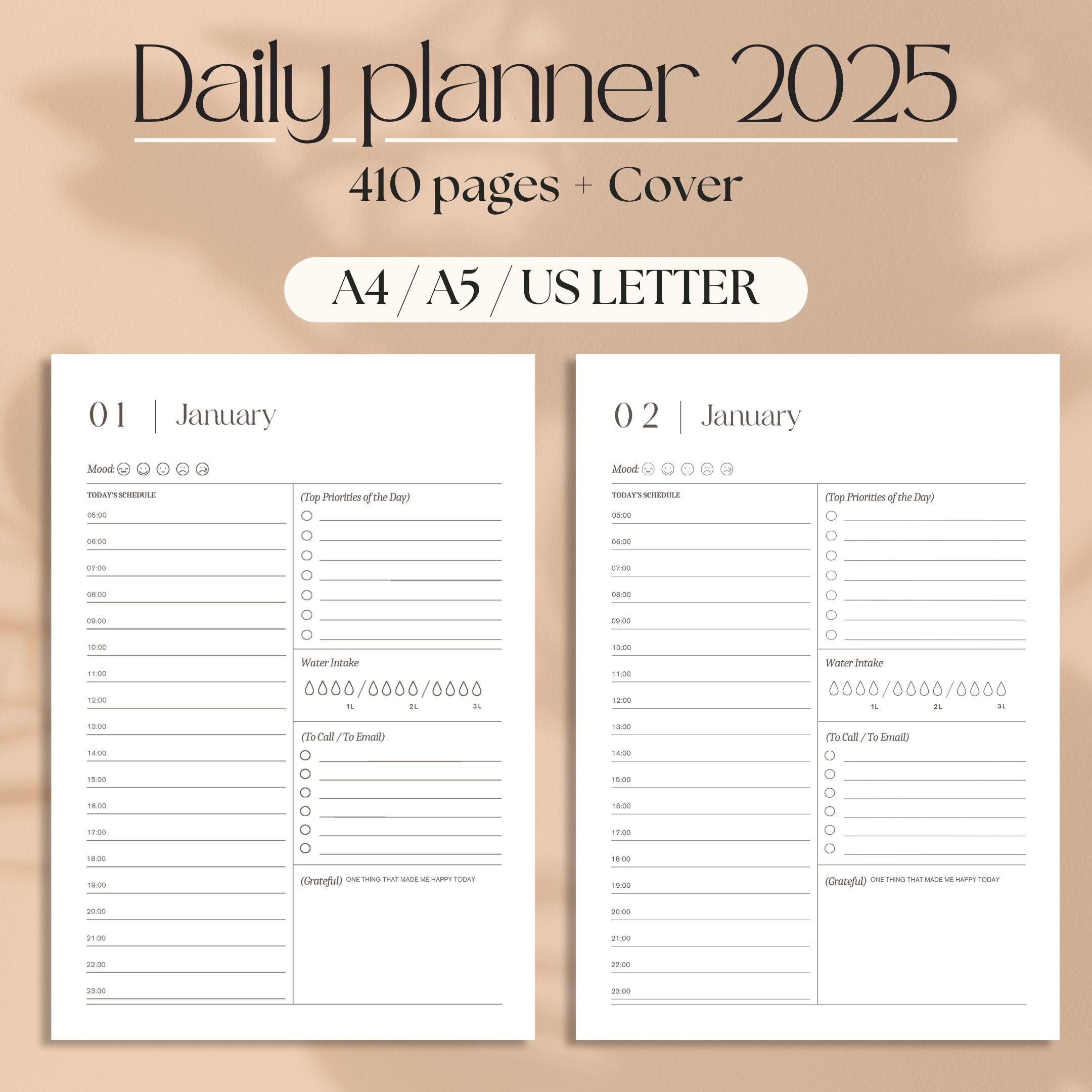 2025 Daily Planner January to December 2025 | PDF Files | 412 Pages ...