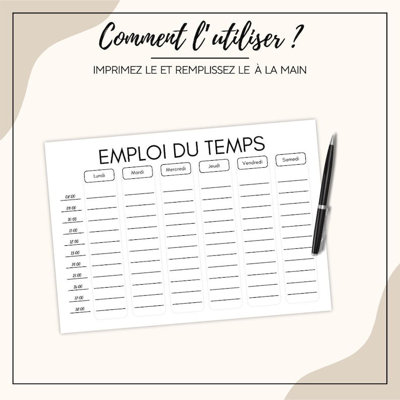 Timetable - Minimalist Design - Printable PDF and Editable Canva Link ...