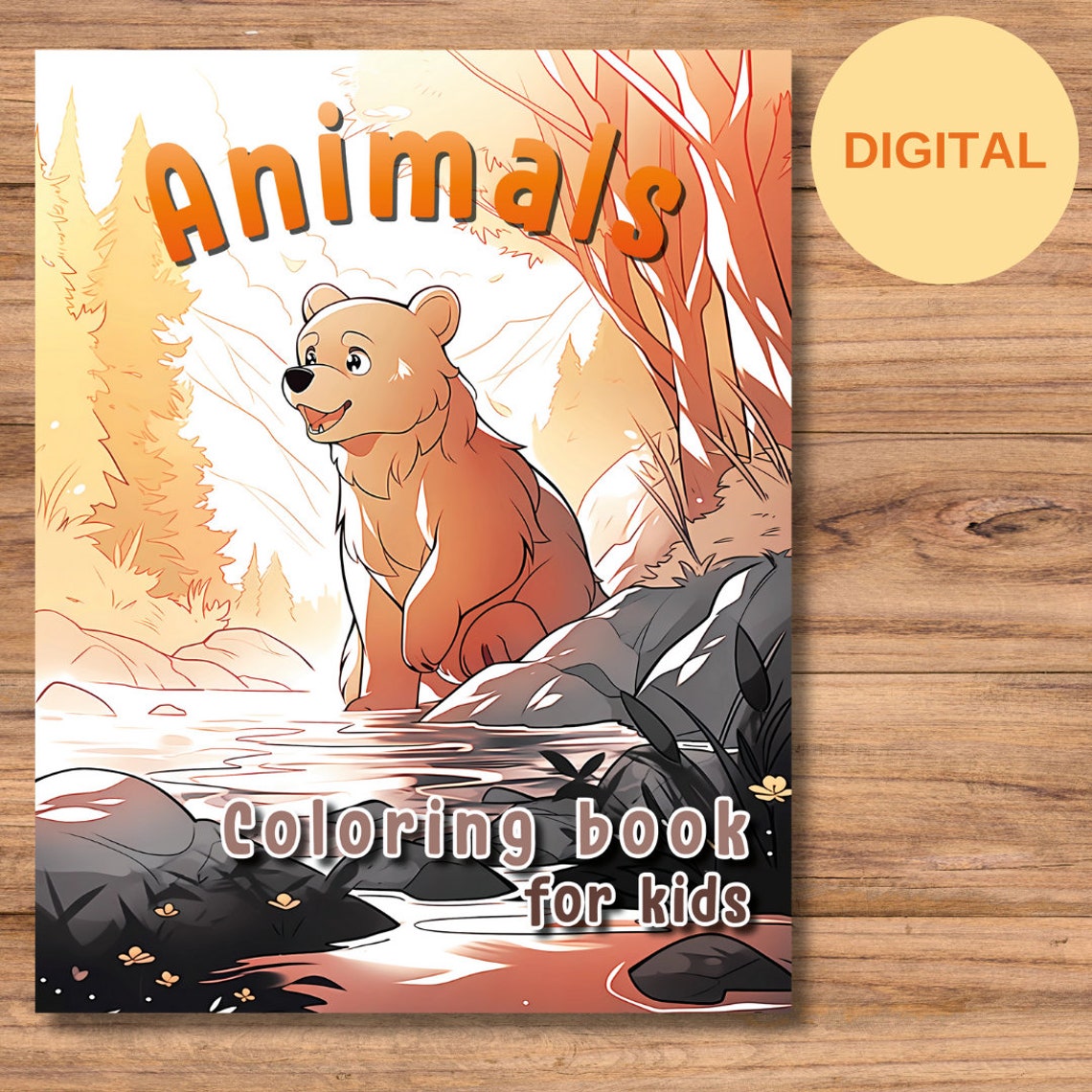 Animal's Coloring Pages for Kids 50 Pages Digital Product A4 Size PDF ...