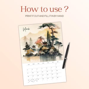 2025 Japanese Landscape Printable Calendar – 12 Pages + Covers ...