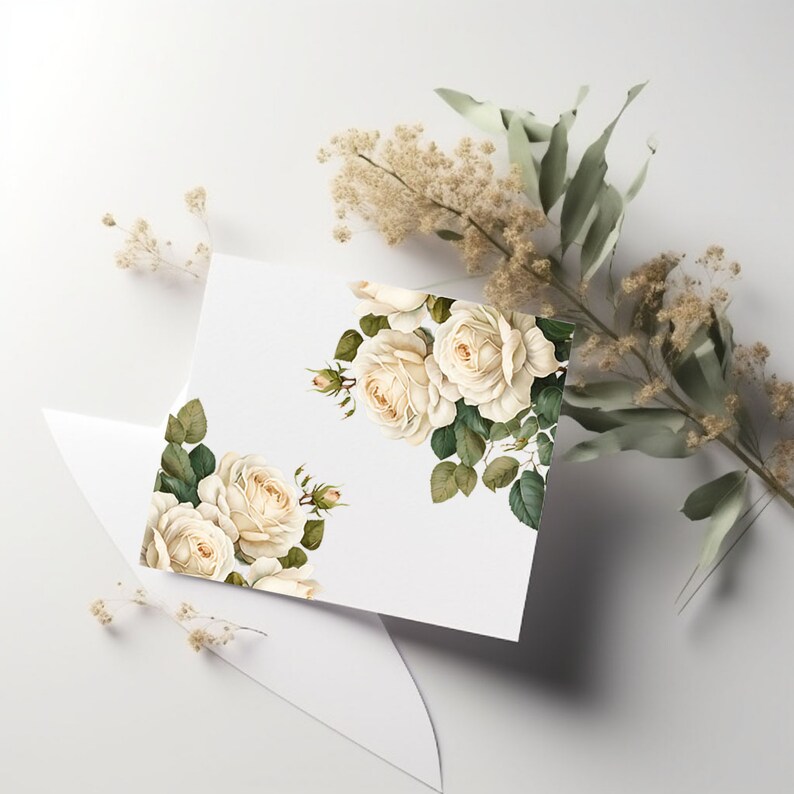 Watercolor Roses Clipart, Roses and Leaves PNG, Roses Clipart ...