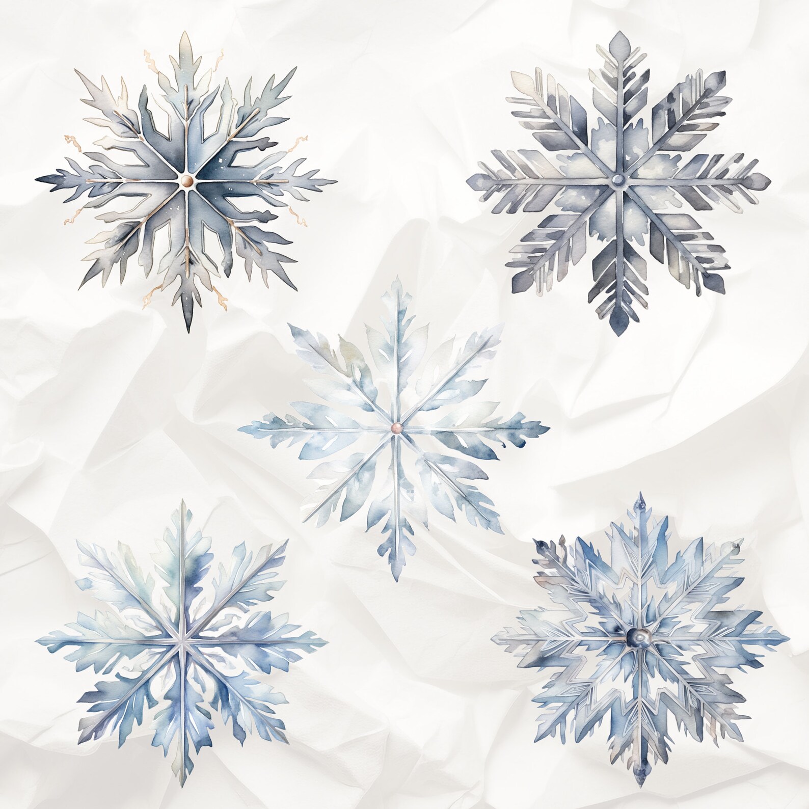 Watercolor Silver Snowflake Png, Silver Snowflake Clipart, Christmas ...