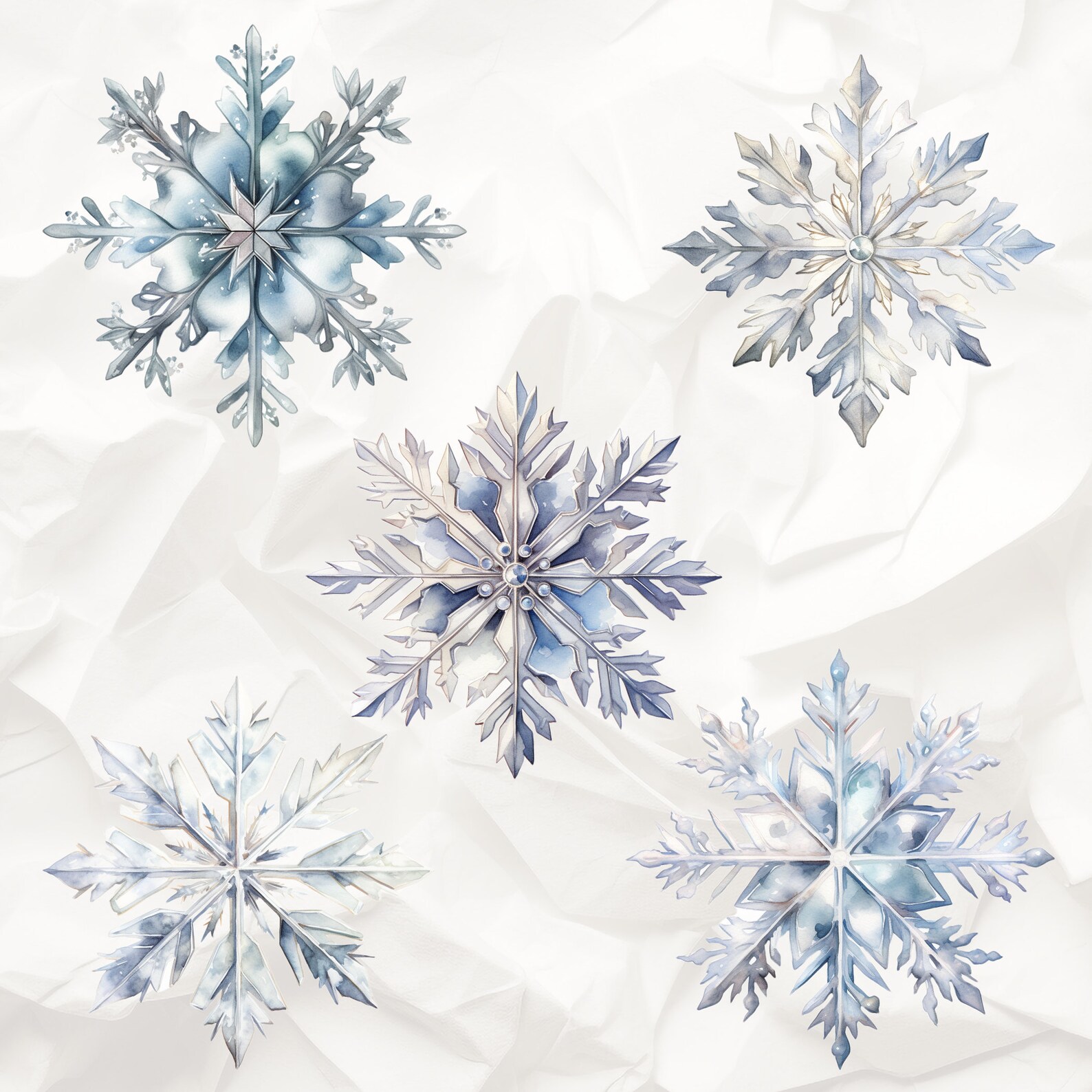 Watercolor Silver Snowflake Png, Silver Snowflake Clipart, Christmas ...