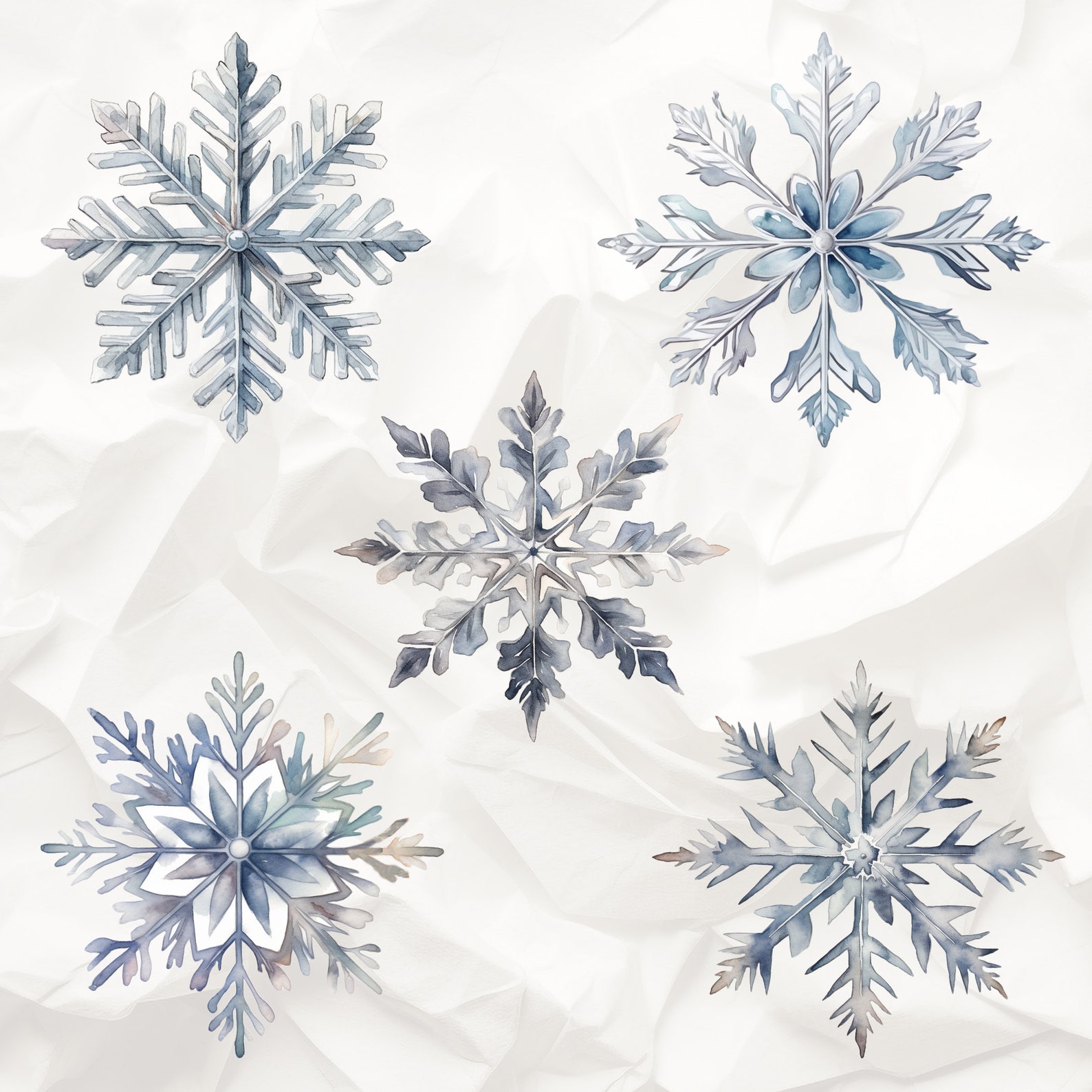 Watercolor Silver Snowflake Png, Silver Snowflake Clipart, Christmas ...