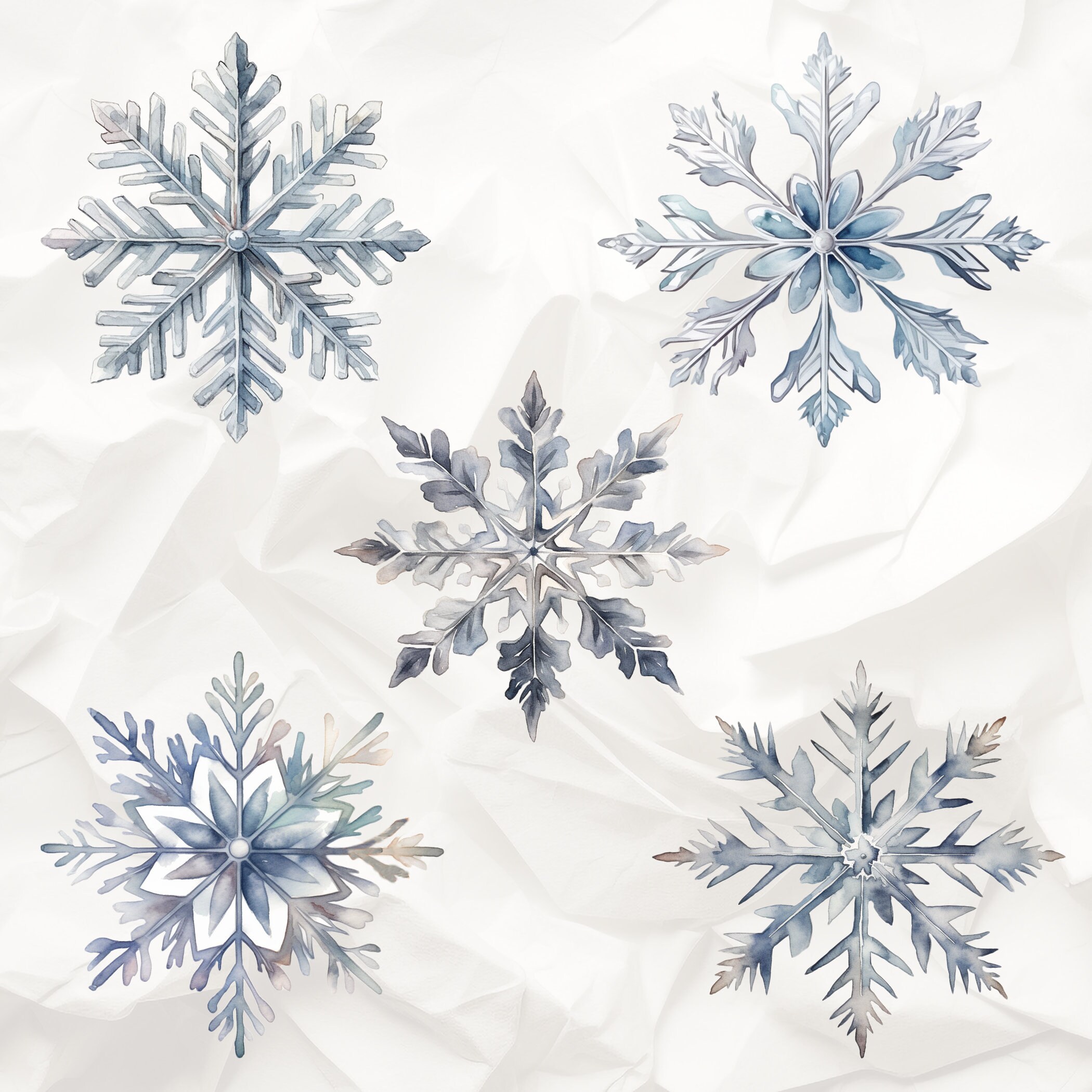 Watercolor Silver Snowflake Png, Silver Snowflake Clipart, Christmas ...