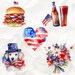 4th of July Watercolor Clipart Bundle, Independence Day Clipart ...