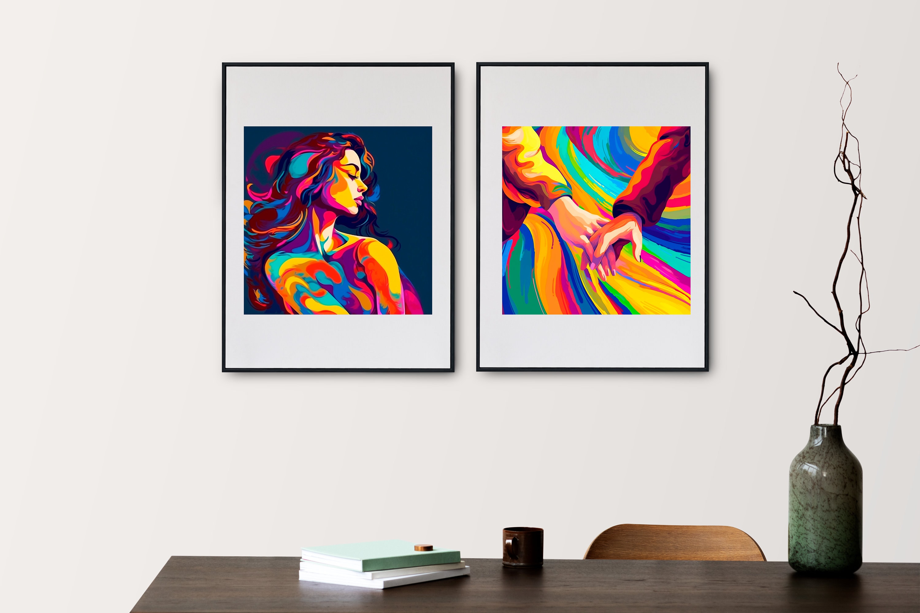 Digital Pack of Abstract Vibrant Art, Set of Vibrant Color Art, Vibrant ...