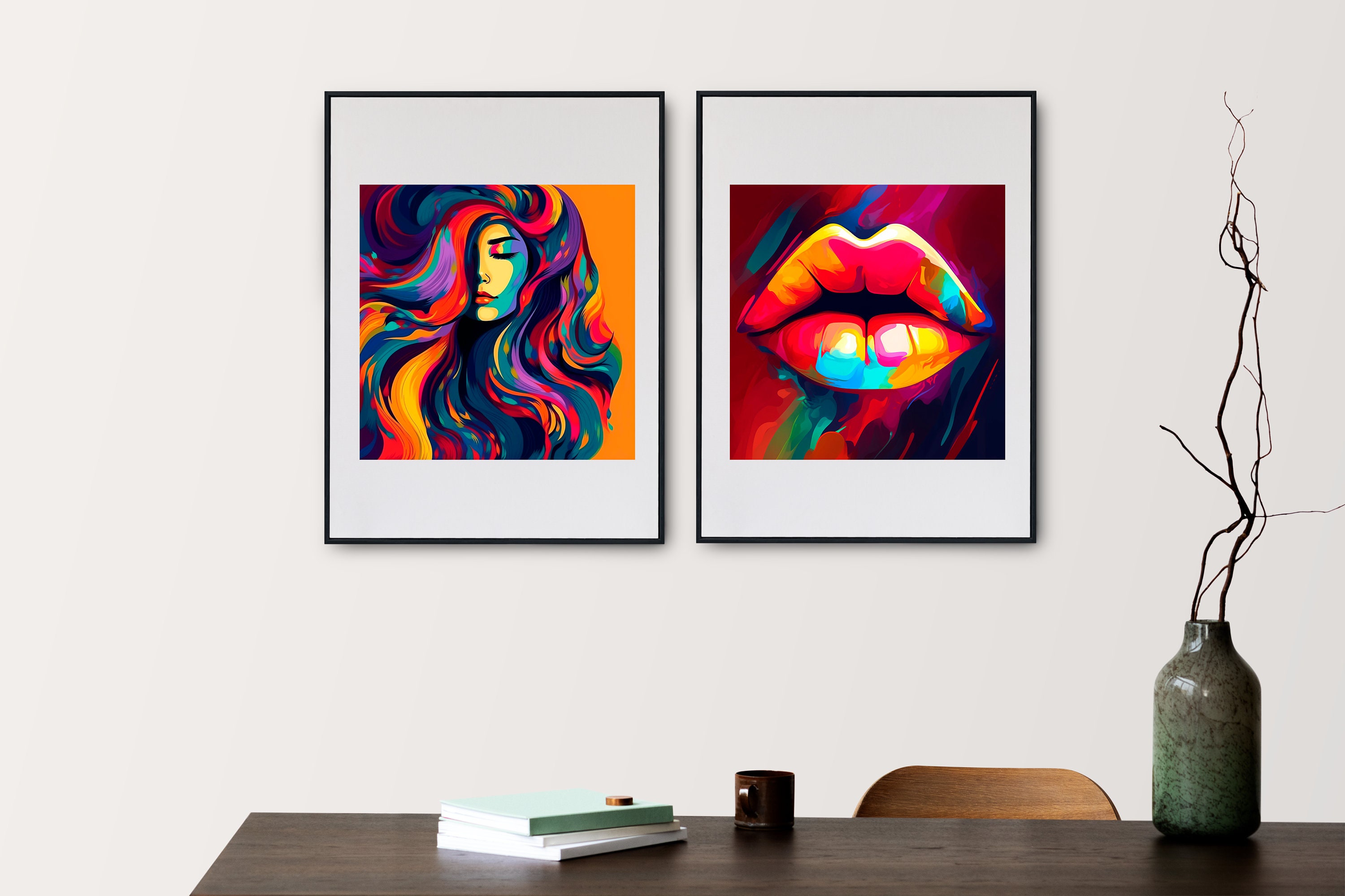 Digital Pack of Abstract Vibrant Art, Set of Vibrant Color Art, Vibrant ...