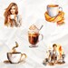 Watercolor Coffee Clipart, Coffee Lover Clipart, Coffee Bundle ...