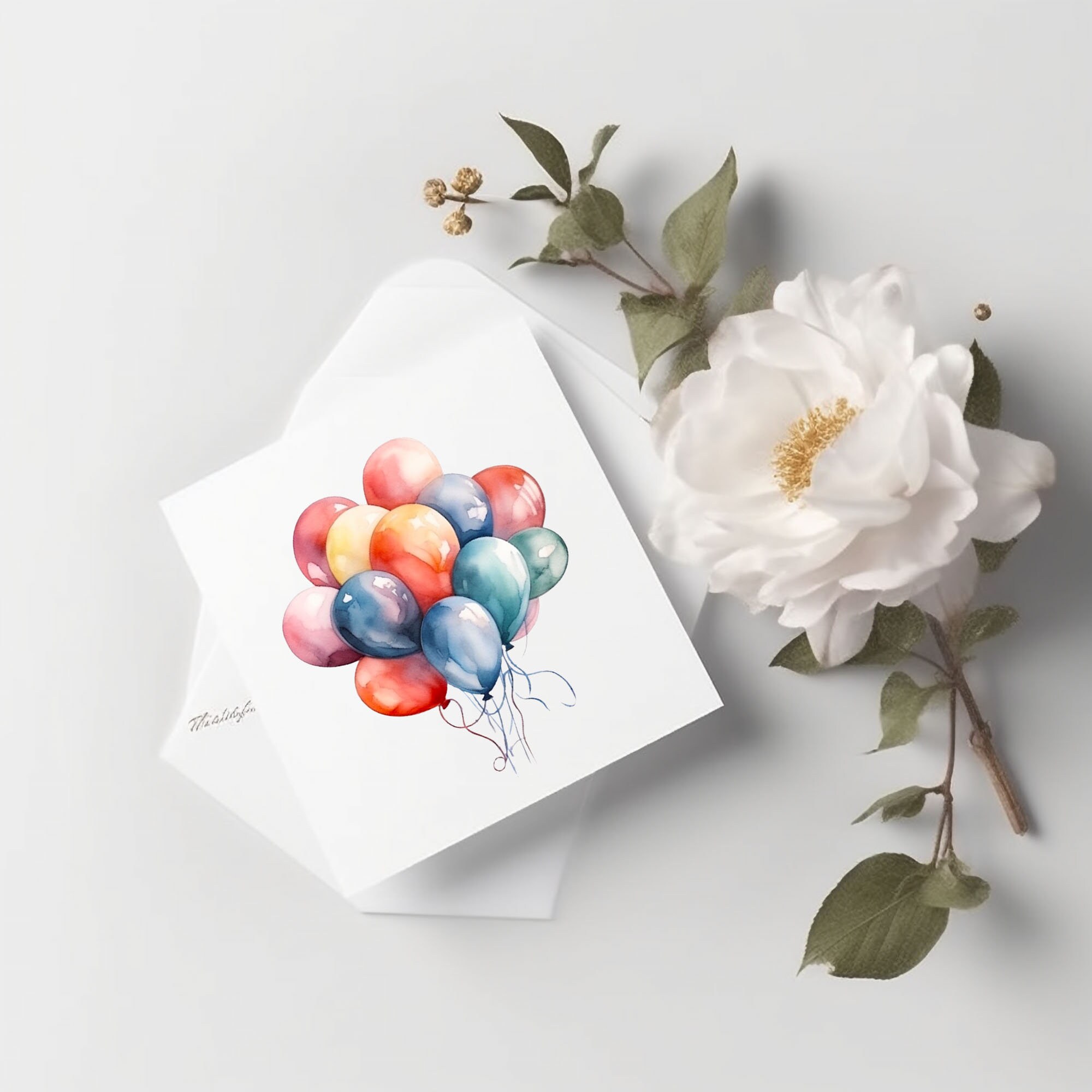 Watercolor Balloon Clipart, Birthday Balloons Clipart, Birthday Clipart ...