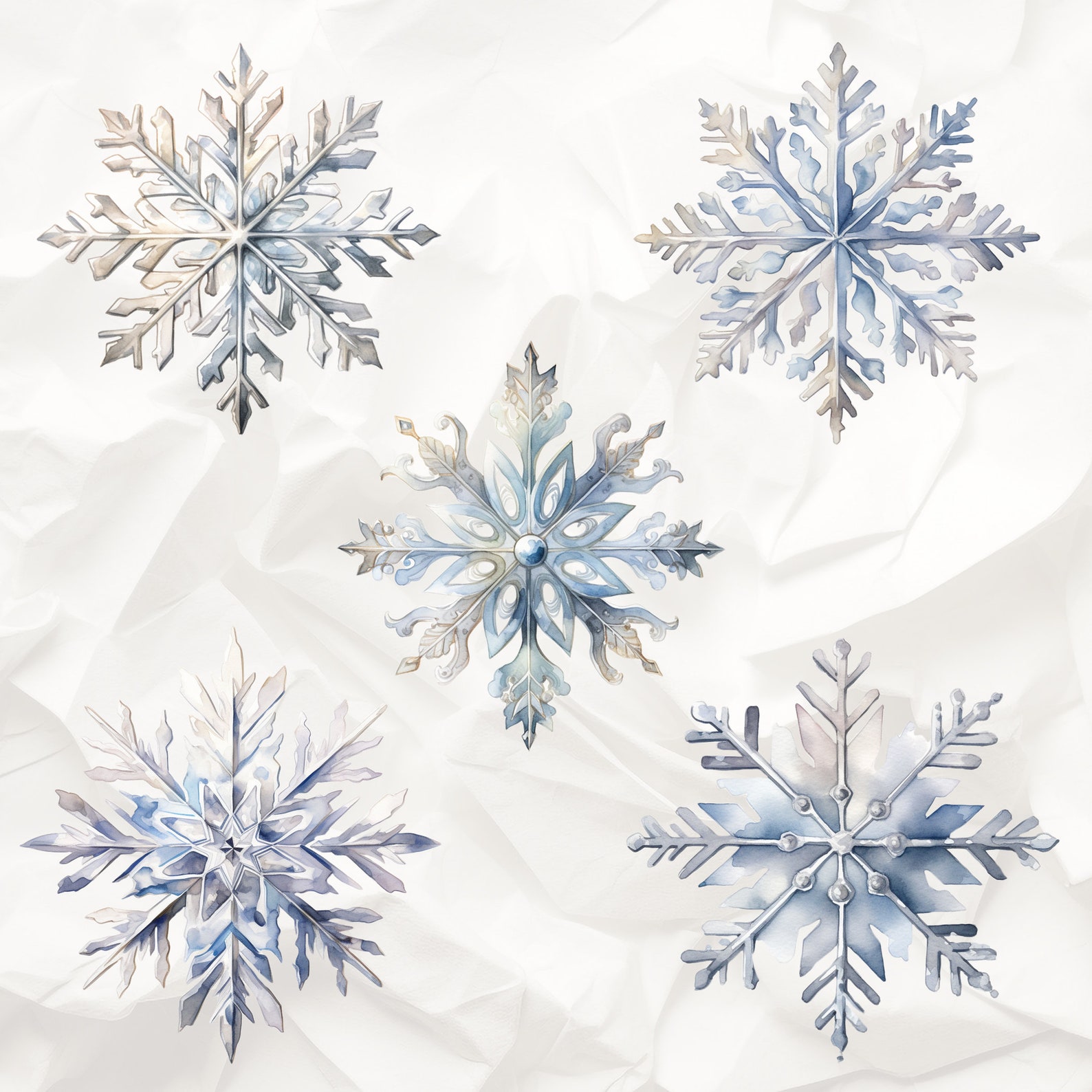 Watercolor Silver Snowflake Png, Silver Snowflake Clipart, Christmas ...