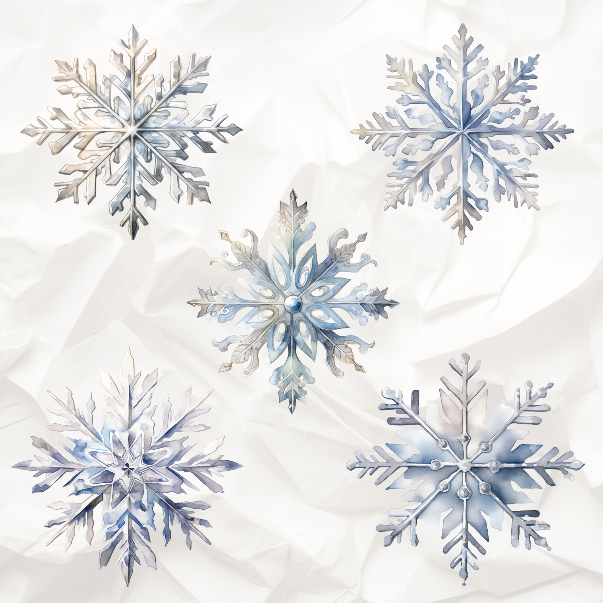 Watercolor Silver Snowflake Png, Silver Snowflake Clipart, Christmas ...