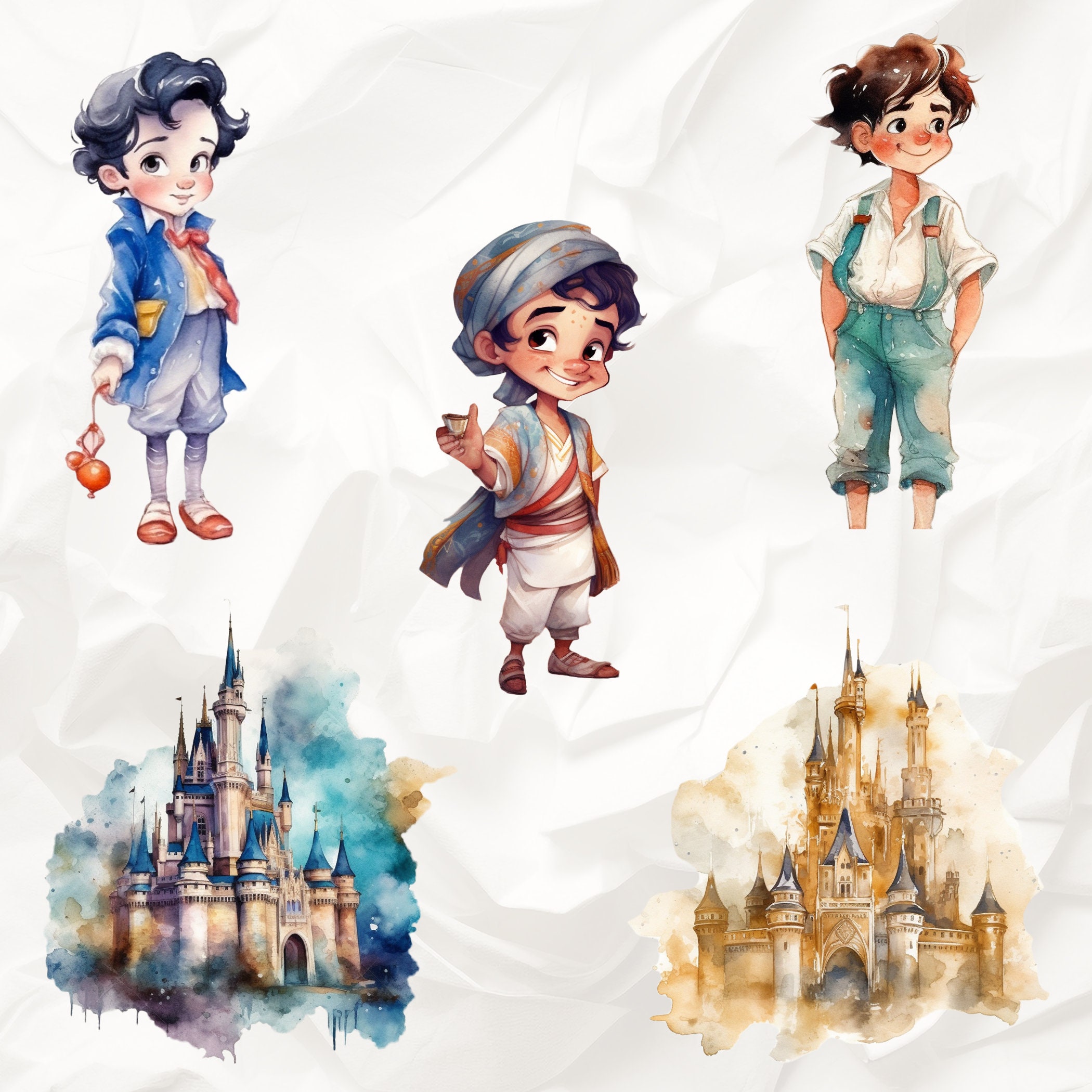 Little Princess Clipart, Watercolor Princess Clipart, Nursery Decor PNG ...