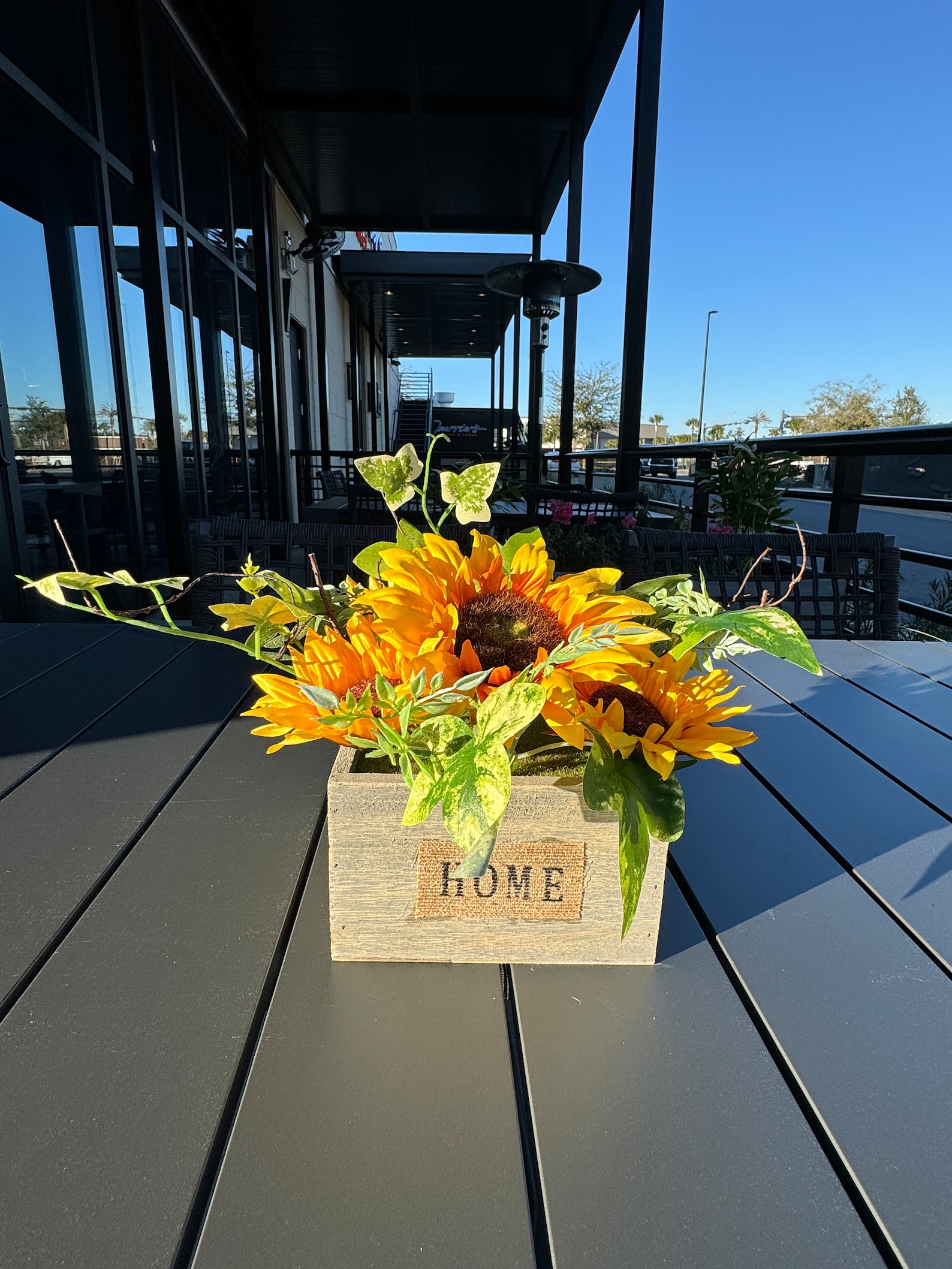 Rustic Sunflower Wooden Box 7 Tabletop Farmhouse Floral Centerpiece ...