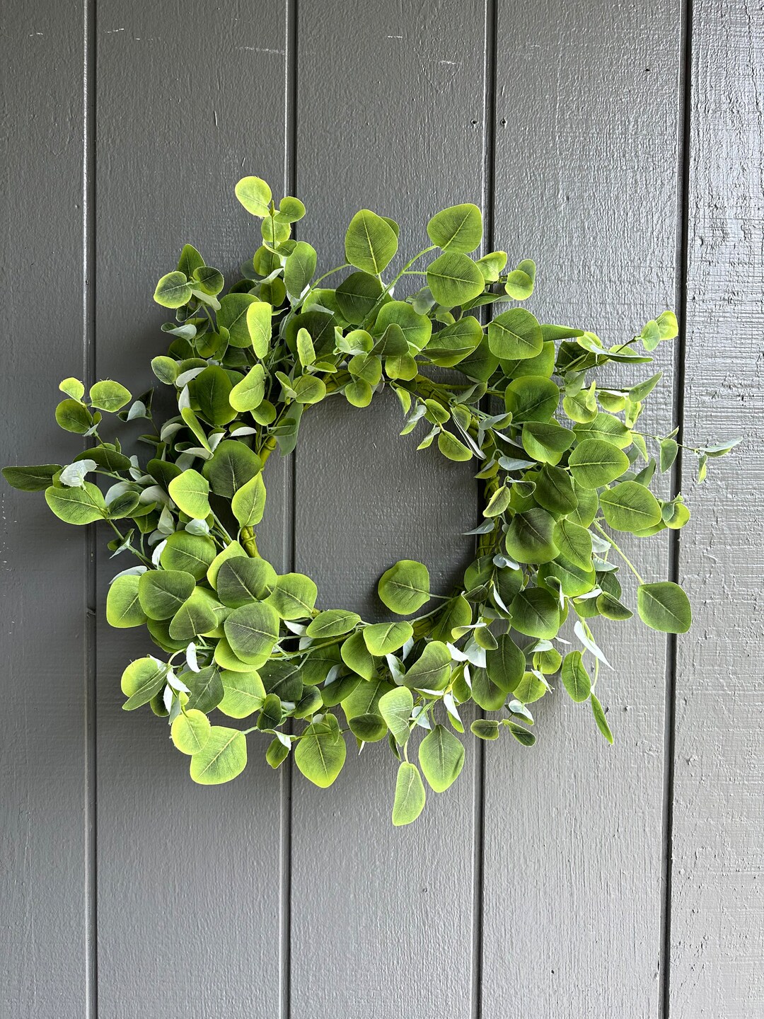 20 Eucalyptus Wreath for Front Door Green Wreath for Summer Fresh Leaf ...