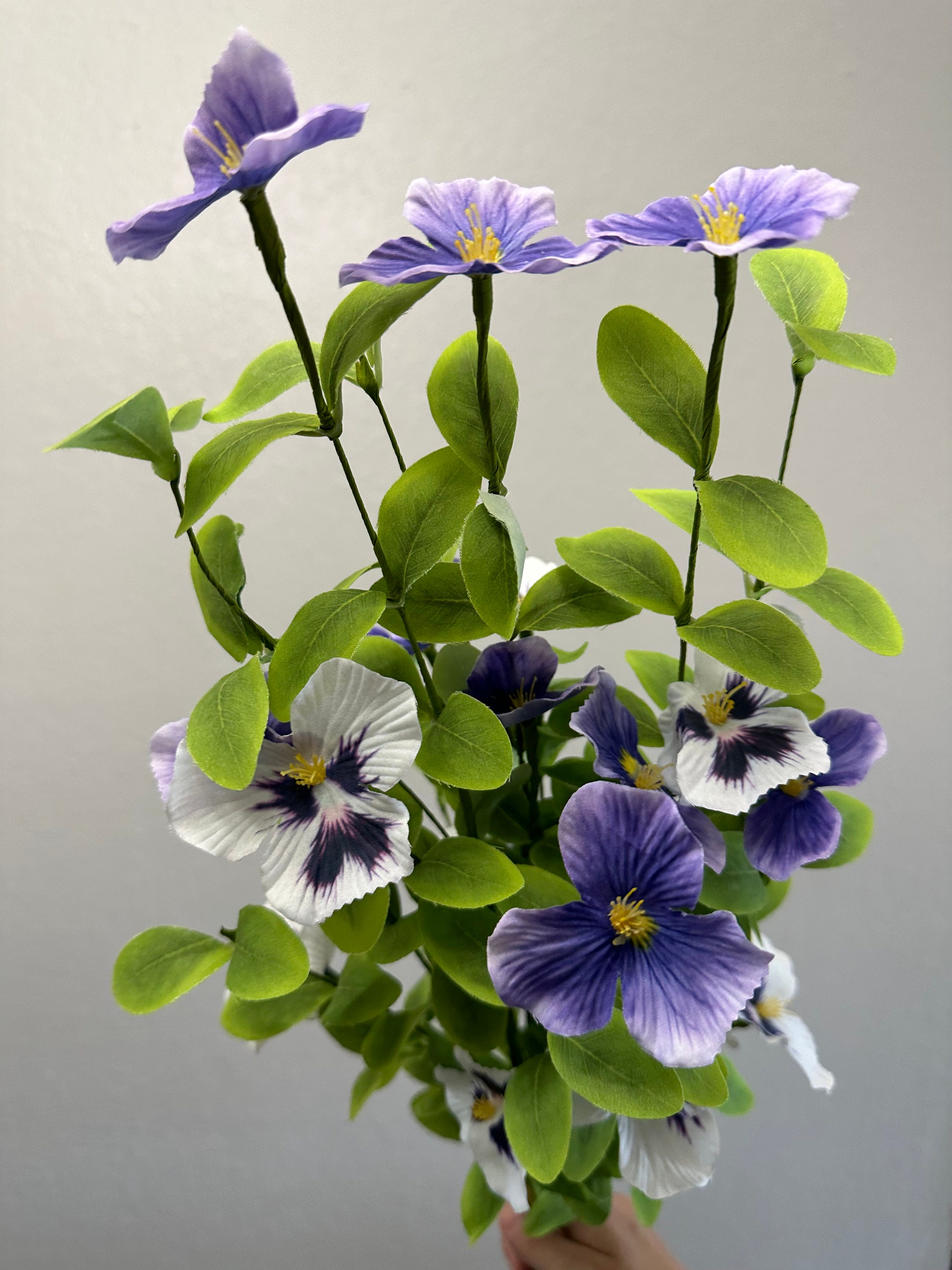 28 Pansy Stem/bunch With Burlap Tie 2-pack - Etsy