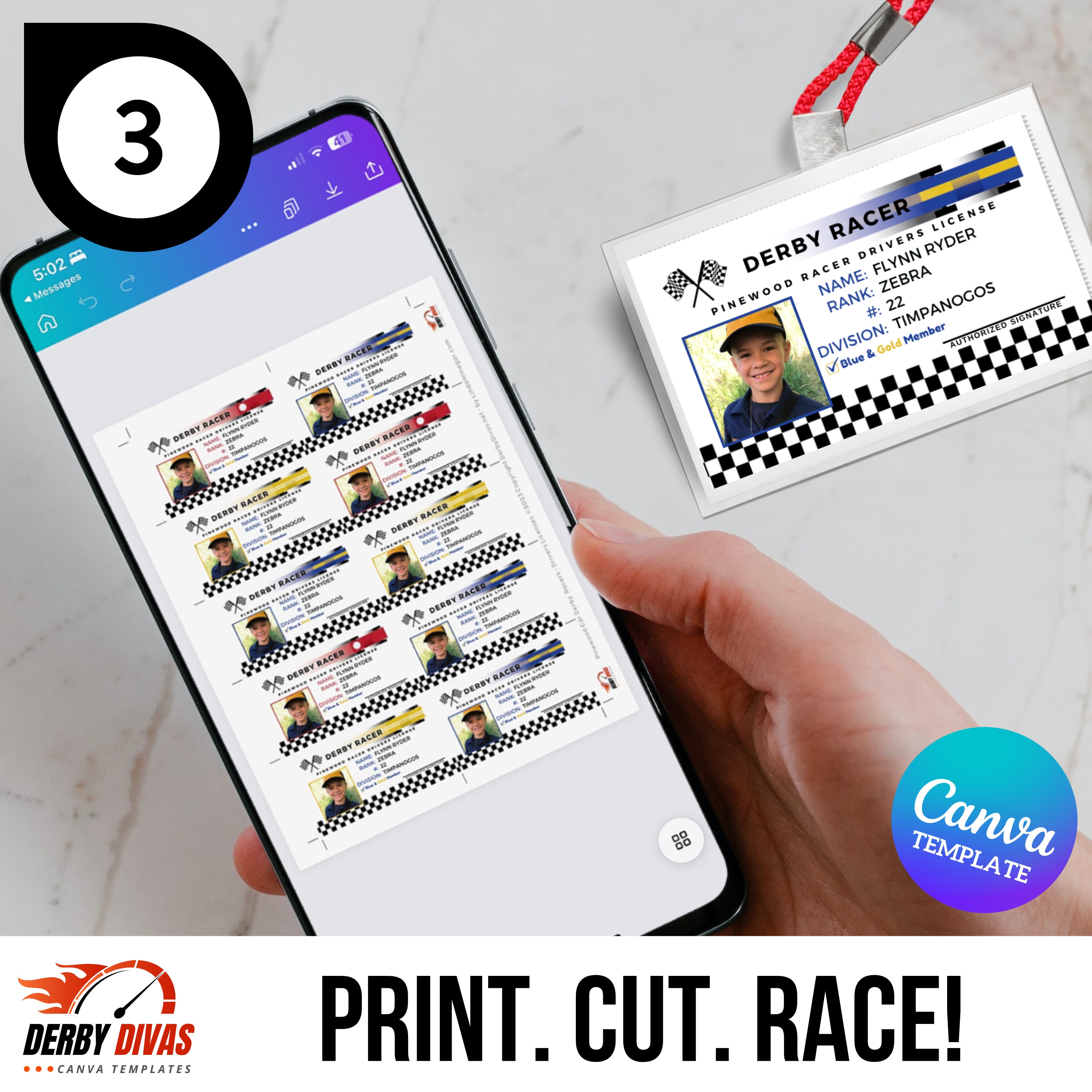 Editable Drivers License Pinewood Race Car Derby! Race Car Party ...