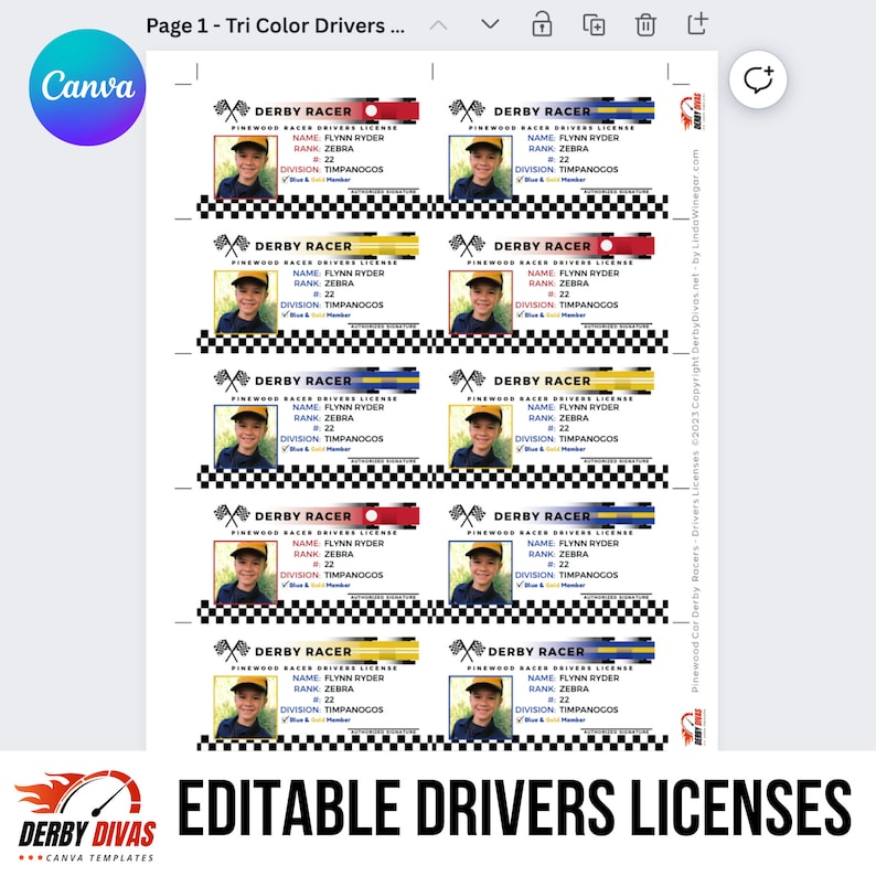 FULL BUNDLE Digital CANVA Templates - Pinewood Race Car Derby! Derby ...
