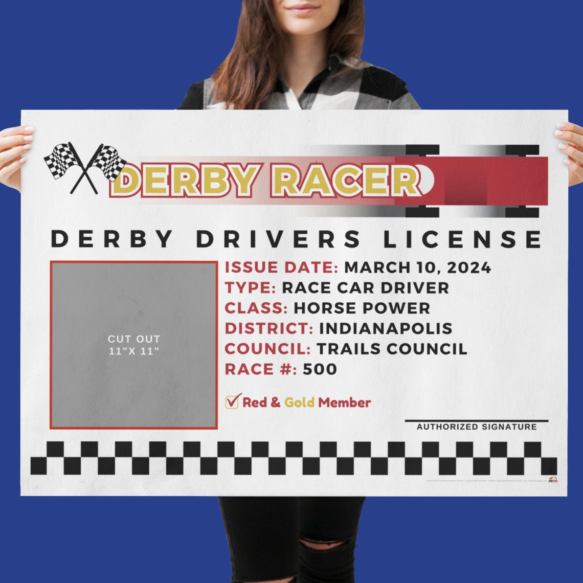 Editable POSTER 24x36 Drivers License Pinewood Race Car Derby! Derby ...