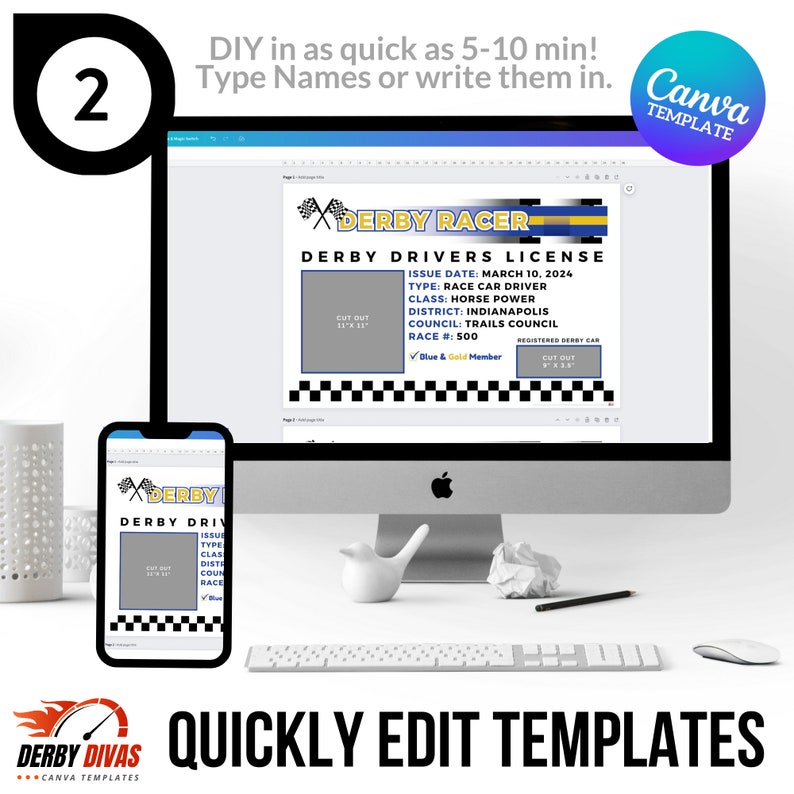 Editable POSTER 24x36 Drivers License Pinewood Race Car Derby! Derby ...