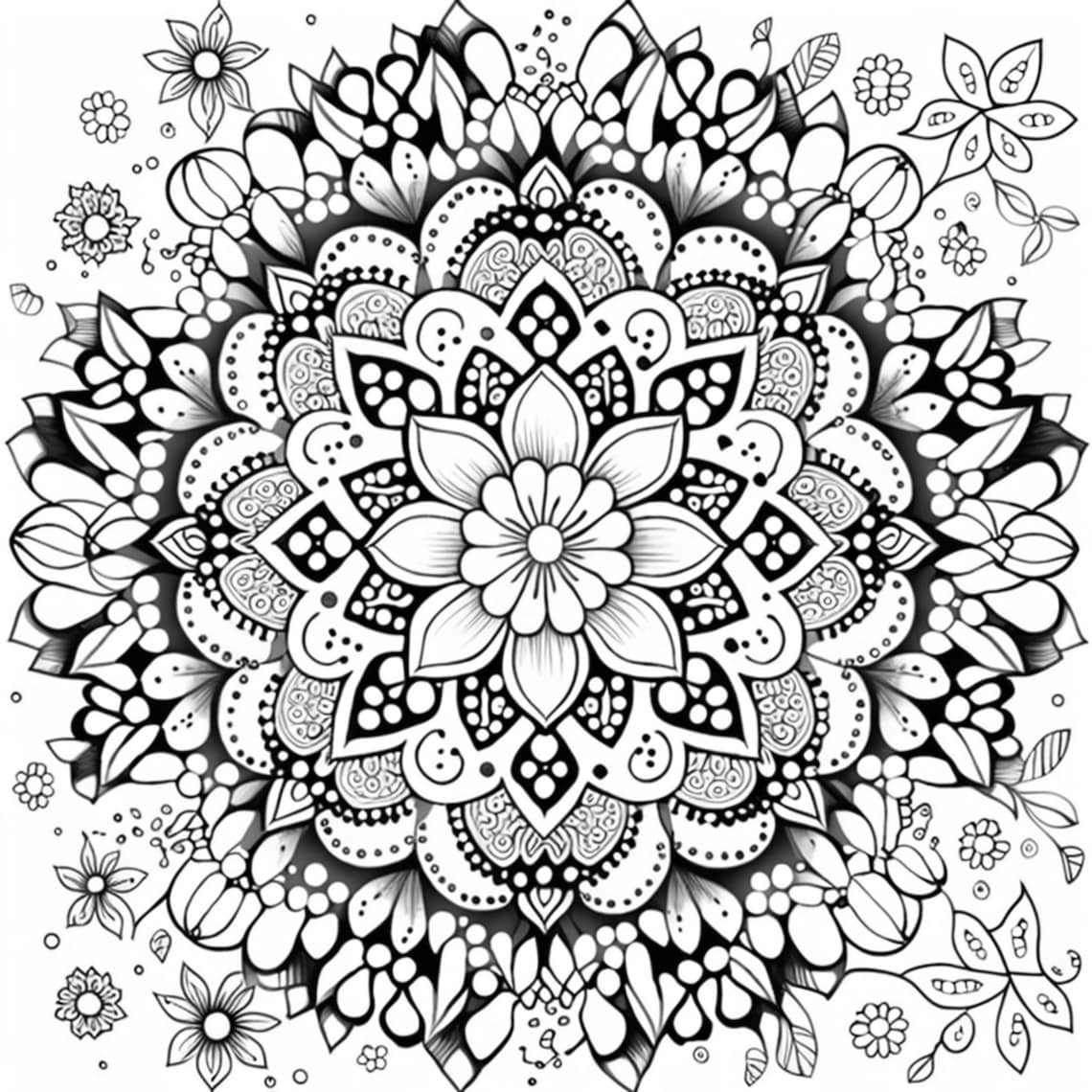 65 Floral Mandalas: Coloring Book for Adults - Etsy