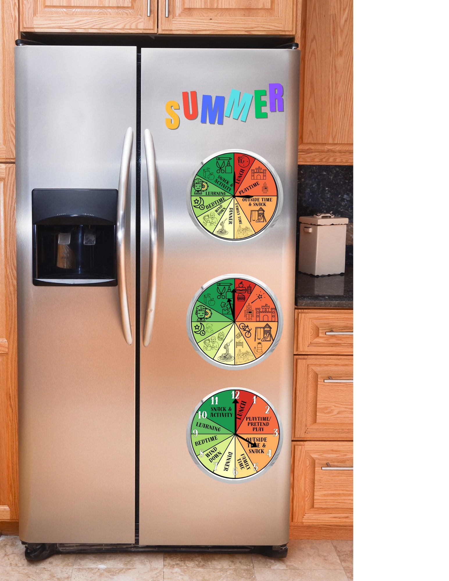 Customizable 8" Summer Clock Template | Editable Schedule for Kids of ...