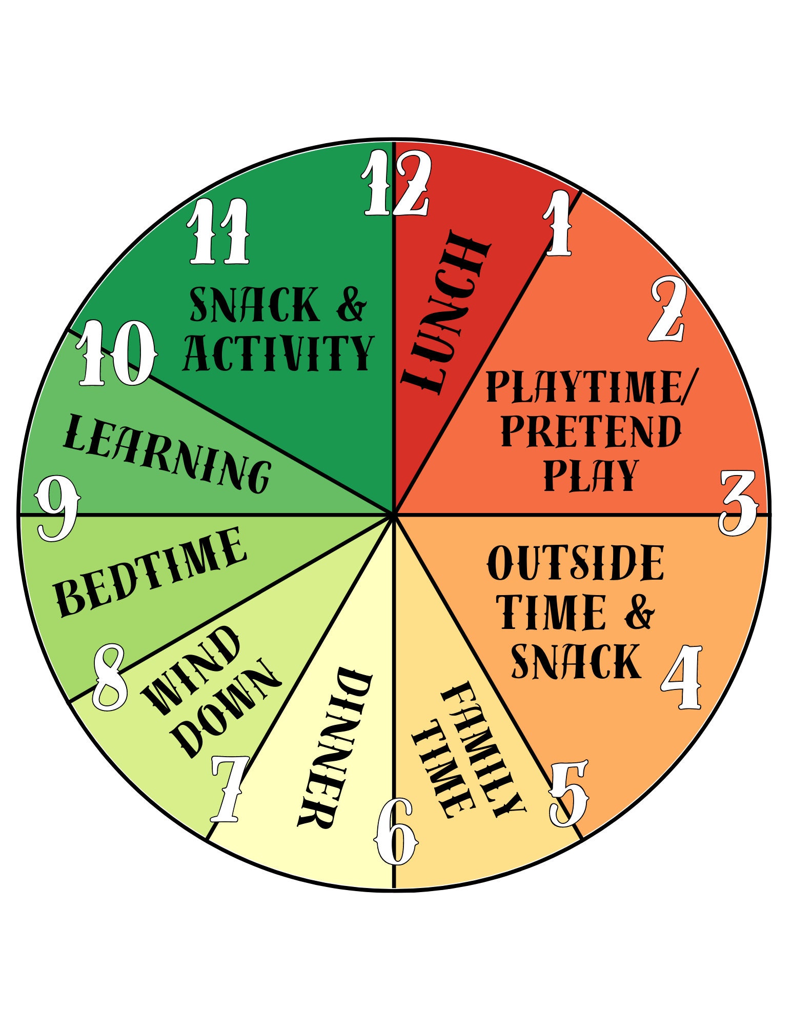 Customizable 8" Summer Clock Template | Editable Schedule for Kids of ...