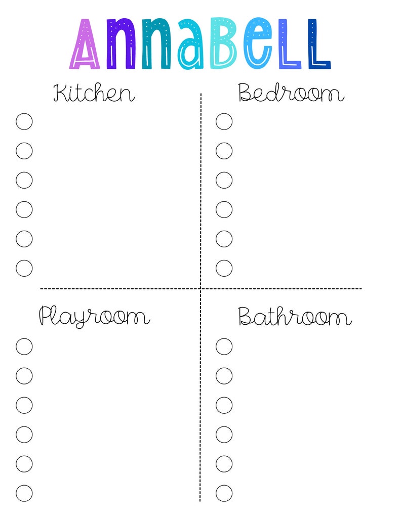 Customizable and Editable Summer Chore Chart for Kids | Digital ...