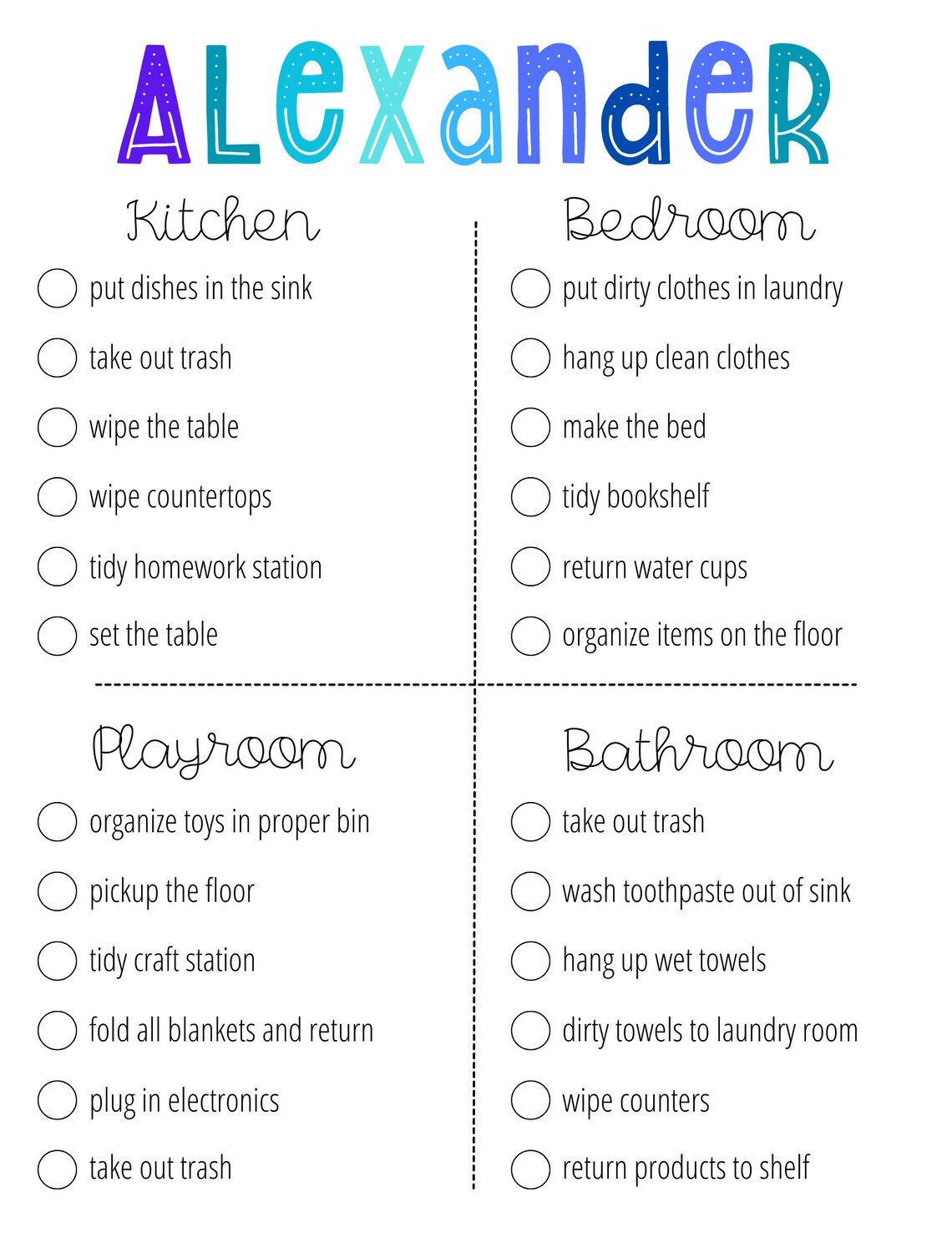Customizable and Editable Summer Chore Chart for Kids | Digital ...