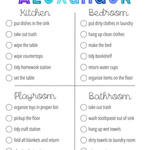 Customizable and Editable Summer Chore Chart for Kids | Digital ...