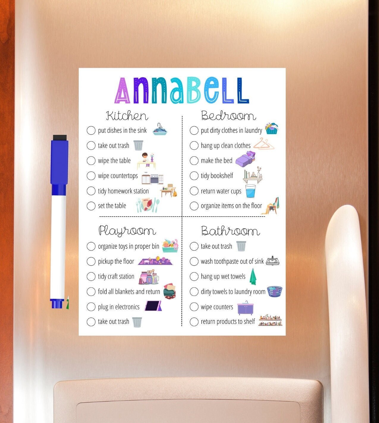 Customizable and Editable Summer Chore Chart for Kids | Digital ...