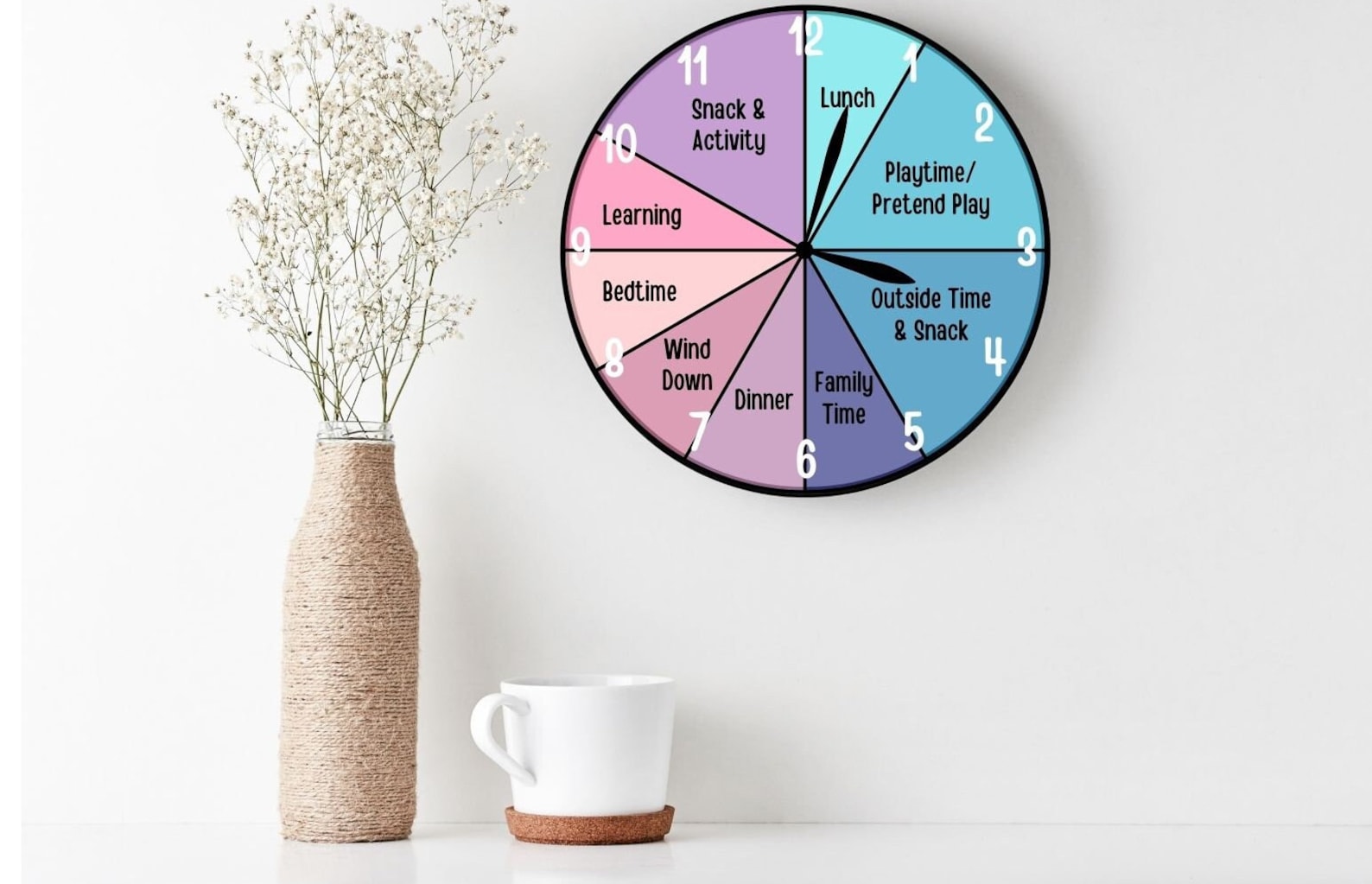 Digital Editable Summer Clock Schedule Template | Printable 8" Clock ...