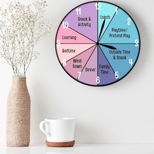 Digital Editable Summer Clock Schedule Template | Printable 8" Clock ...