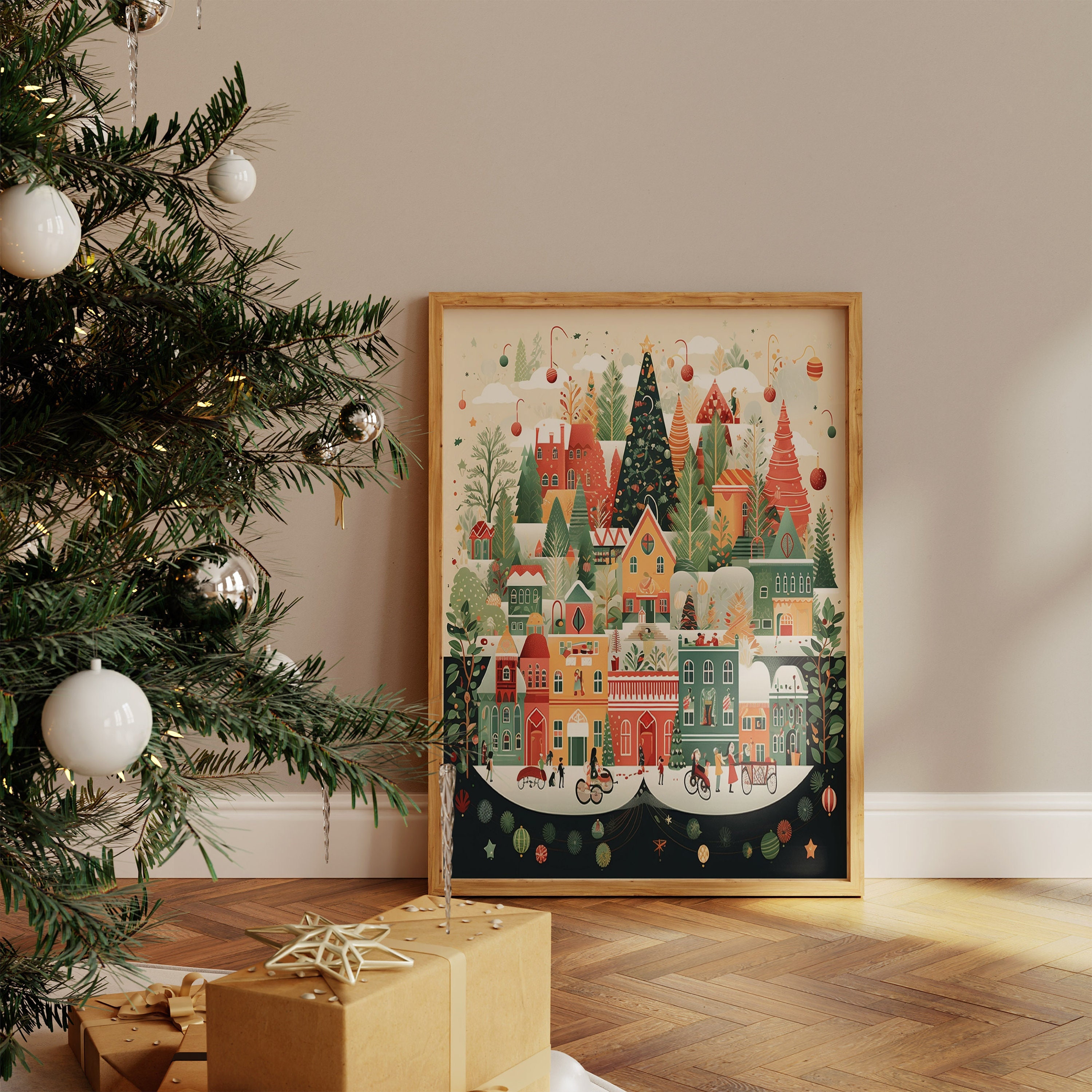 Christmas Wall Art Printable , Christmas Art Print , Christmas Tree ...