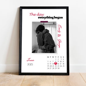 Personalized Date Poster With Photo for Couple, Custom Digital Couple ...